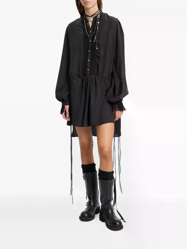 ANN DEMEULEMEESTER Ruffled Silk Mini Dress