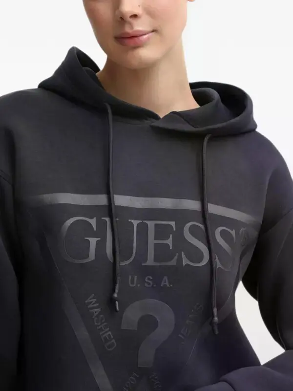 Guess Logo-print Cropped Hoodie