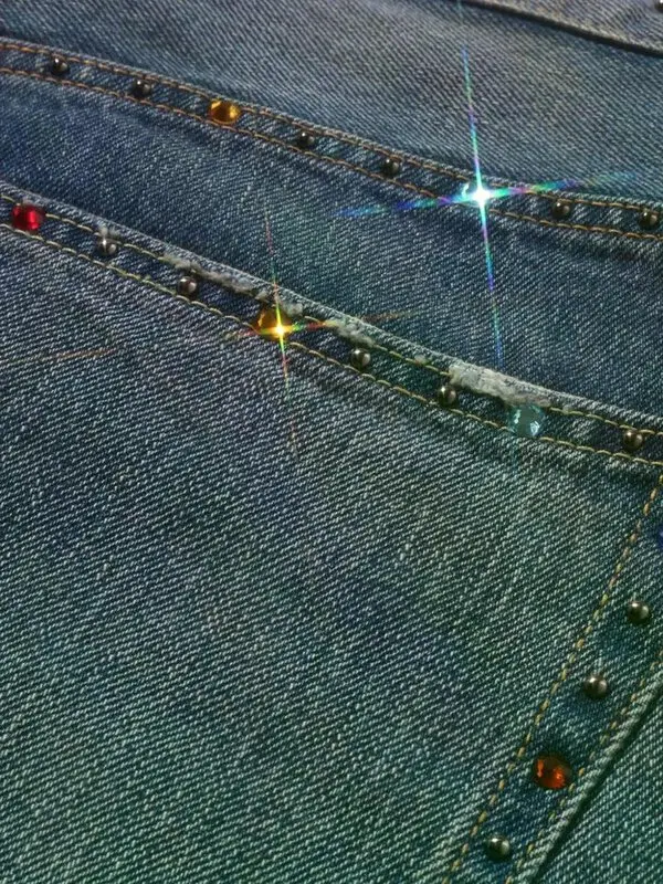 A BATHING APE Crystal Embellished Jeans