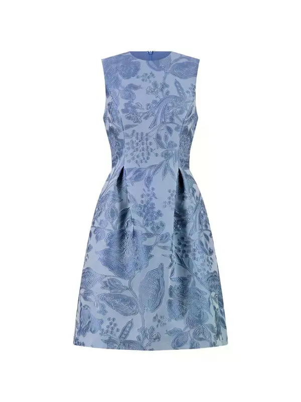 Lela Rose Floral Fil Coupé Mini Dress