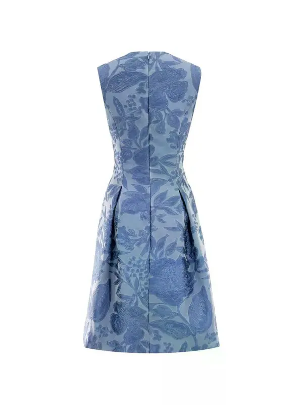 Lela Rose Floral Fil Coupé Mini Dress