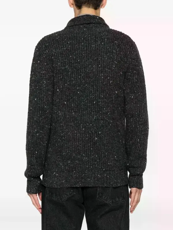 Eleventy Ribbed Knit Shawl Collar Cardigan