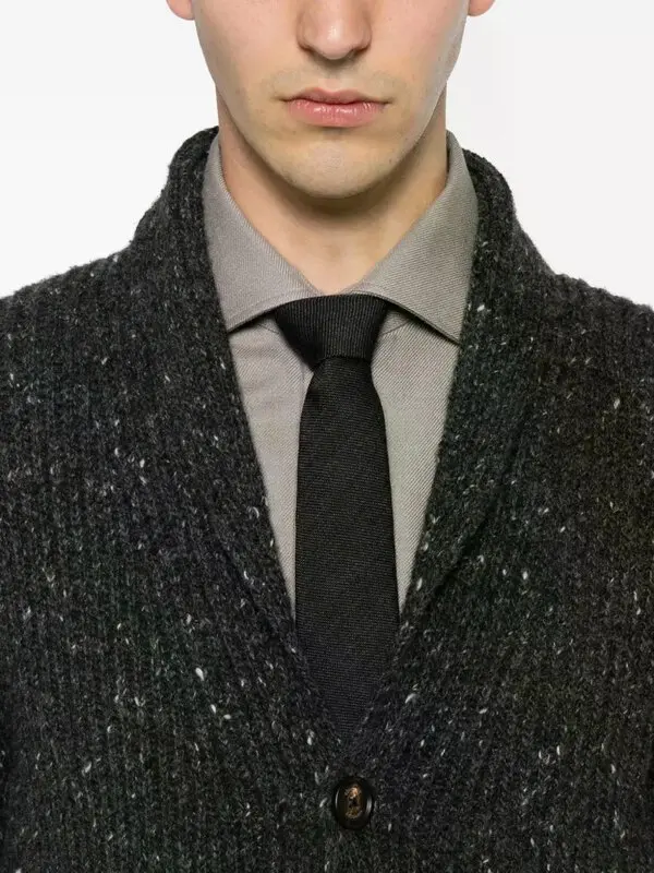 Eleventy Ribbed Knit Shawl Collar Cardigan