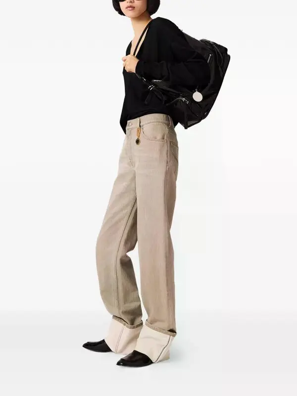 Stella McCartney Logo-patch Turn-up Jeans