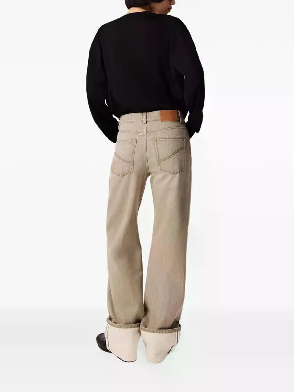 Stella McCartney Logo-patch Turn-up Jeans