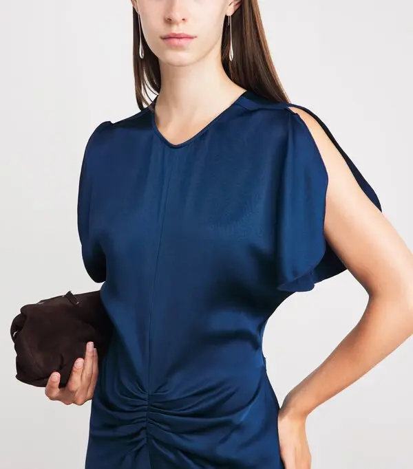 Victoria Beckham Bela Satin Midi Dress - Blue
