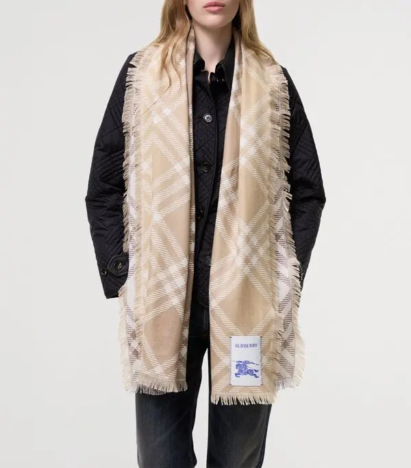 Burberry Wool-silk Gradient Check Scarf