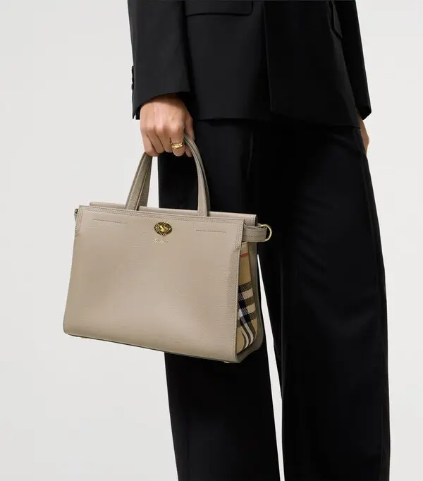 Burberry Small Leather Tote Bag - Brown