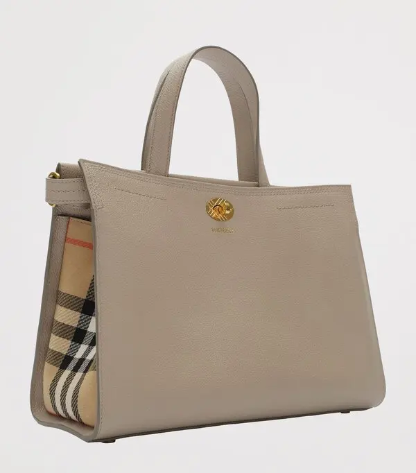 Burberry Small Leather Tote Bag - Brown