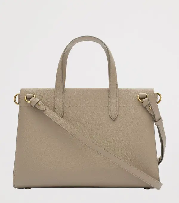 Burberry Small Leather Tote Bag - Brown