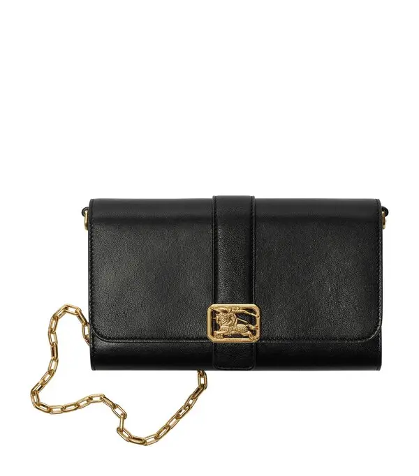 Burberry Leather Rider Chain Wallet - Black