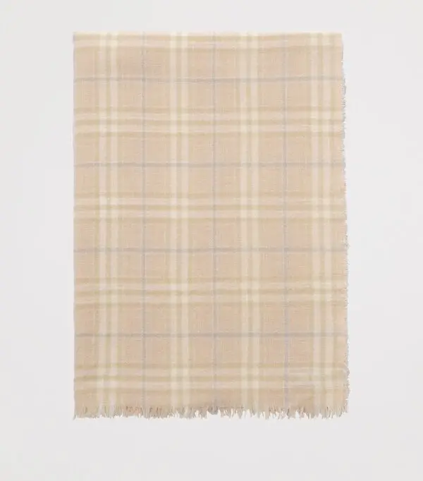 Burberry Wool-blend Embellished Check Scarf