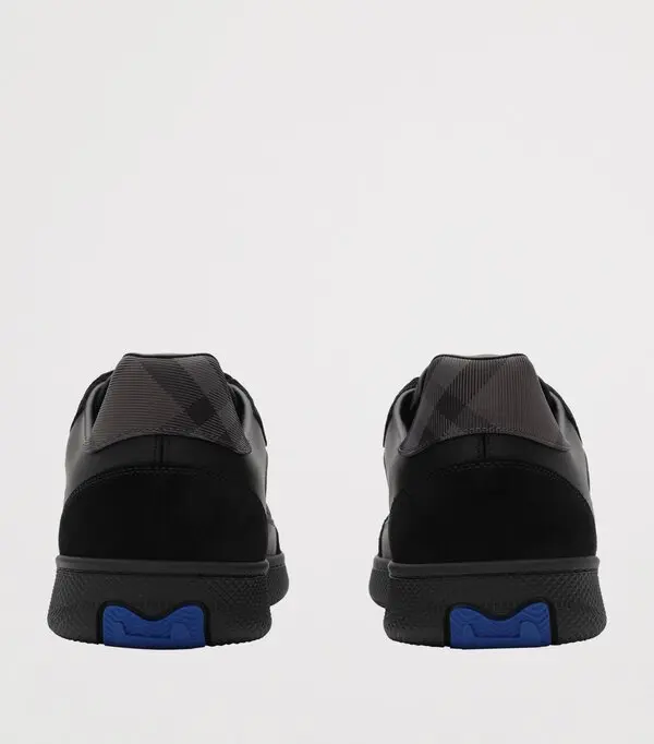 Burberry Leather Check Terrace Sneakers - Black