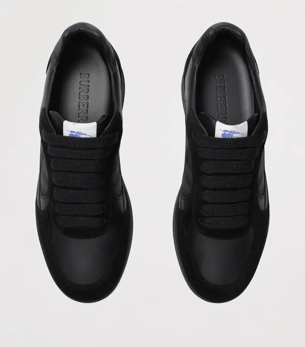 Burberry Leather Check Terrace Sneakers - Black