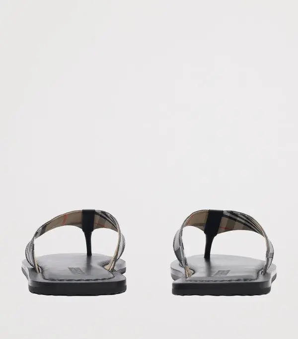Burberry Embossed Check Pavilion Leather Sandals