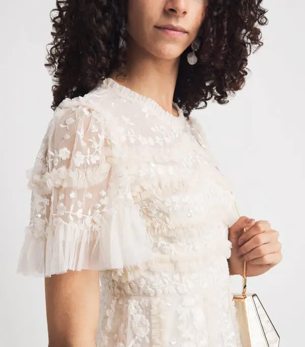 NEEDLE & THREAD Gianna Embroidered Tulle Maxi Dress