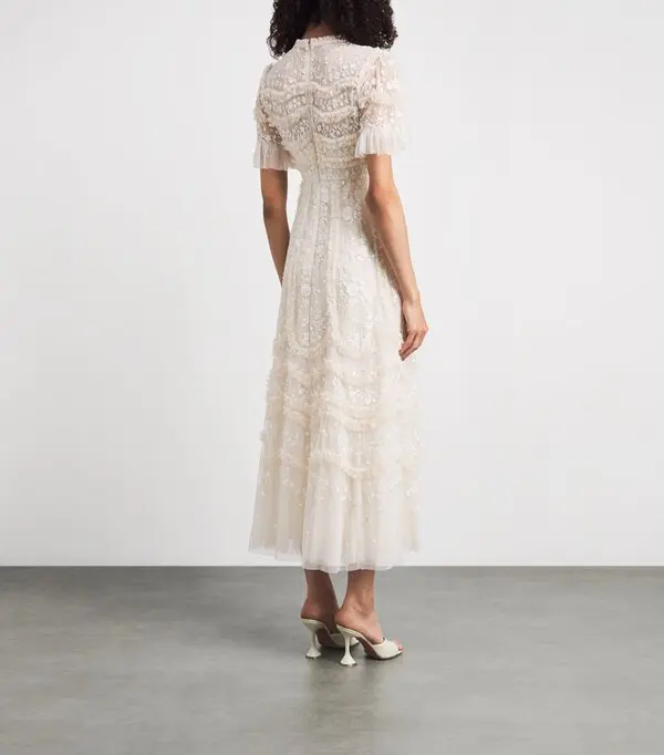 NEEDLE & THREAD Gianna Embroidered Tulle Maxi Dress