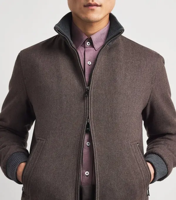 Pal Zileri Wool-blend Padded Bomber Jacket