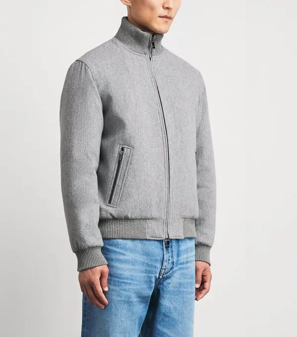 Pal Zileri Wool-blend Padded Bomber Jacket