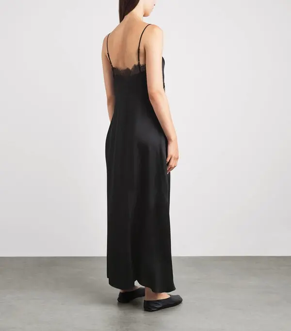 ANINE BING Silk-blend Magnolia Maxi Dress With Lace Trim