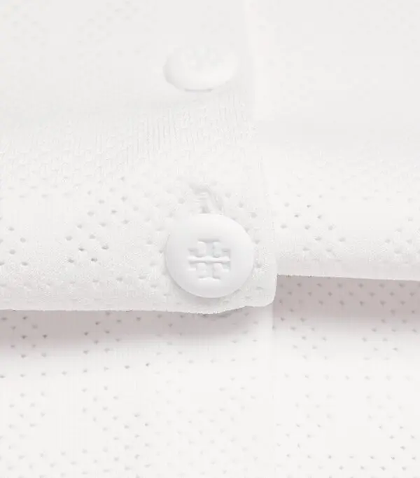 Tory Burch Pointelle Knit Monogram Cardigan