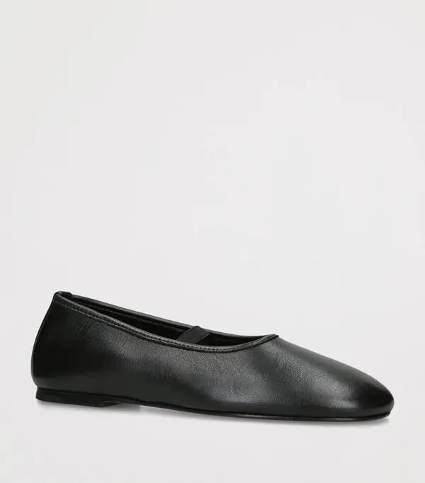 Dear Frances Leather Balla Ballet Flats - Black