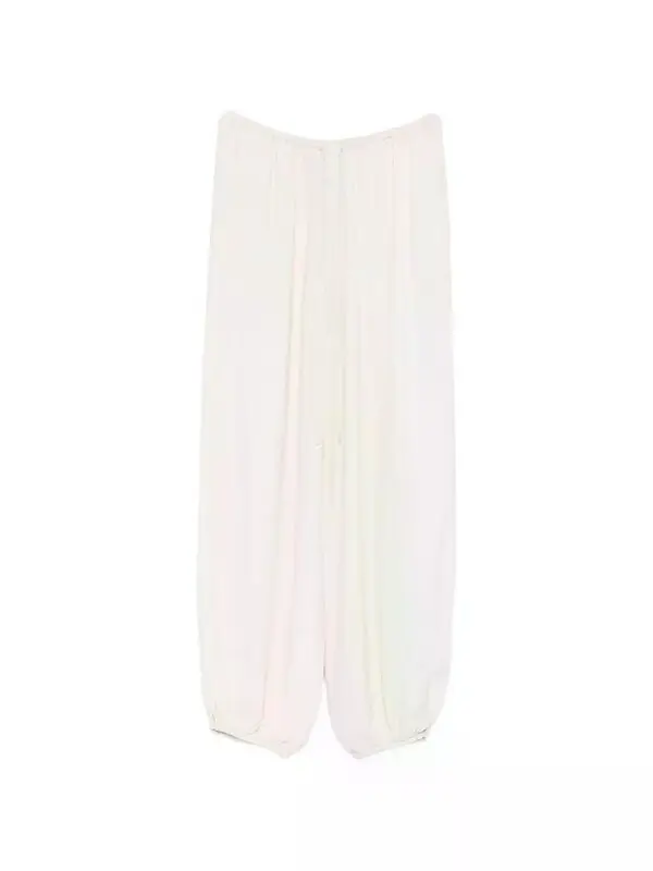 FORTE_FORTE Drawstring Waist Gathered Cuff Trousers - Neutrals