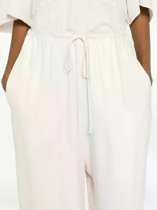 FORTE_FORTE Drawstring Waist Gathered Cuff Trousers - Neutrals