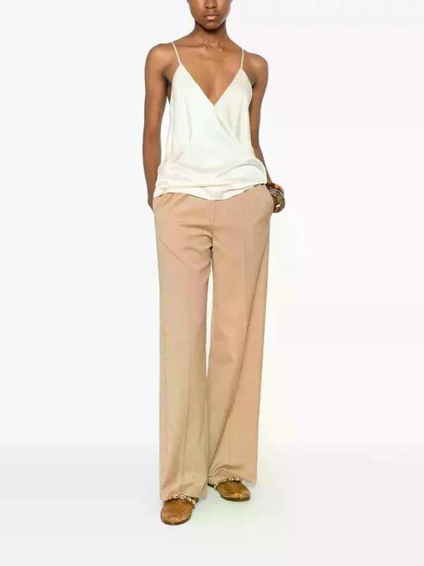 FORTE_FORTE Satin V-neck Sleeveless Top