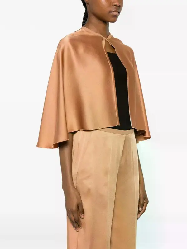 FORTE_FORTE Satin Finish Cape Style Cape - Neutrals