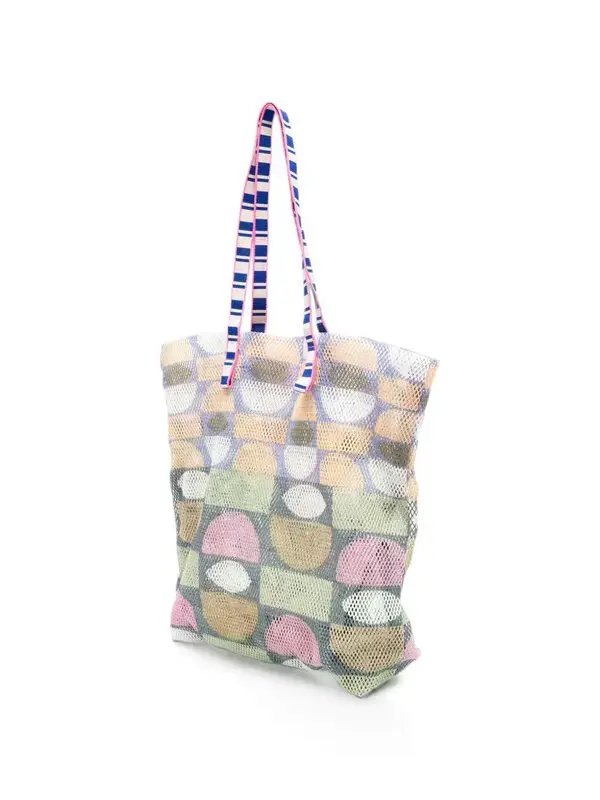 ÉPICE Kanpur Geometric Print Mesh Tote Bag