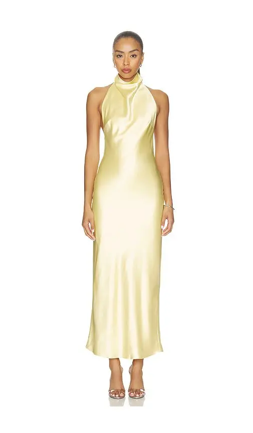 MORE TO COME Apphia Halter Maxi Dress - Yellow