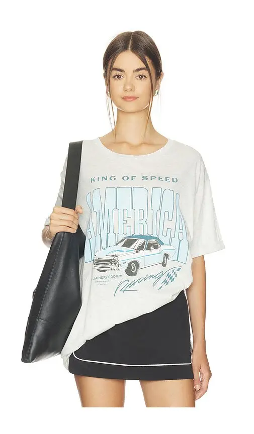 THE LAUNDRY ROOM King Of Speed America Racing Tee - Grey