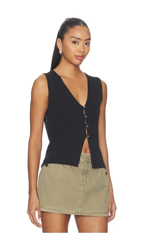 Good American Knit Vest Top - Black