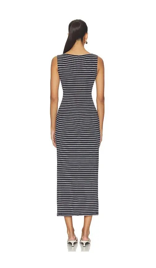 Rag & Bone The Knit Button Tie Stripe Dress