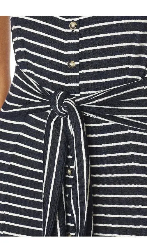 Rag & Bone The Knit Button Tie Stripe Dress