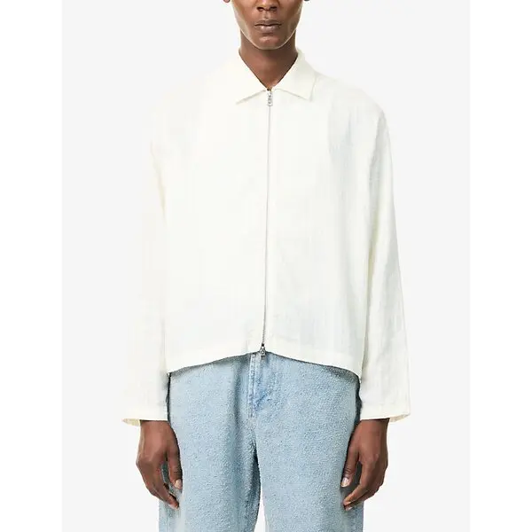 MKI MIYUKI ZOKU Rider Zip-up Cotton Shirt - Bone