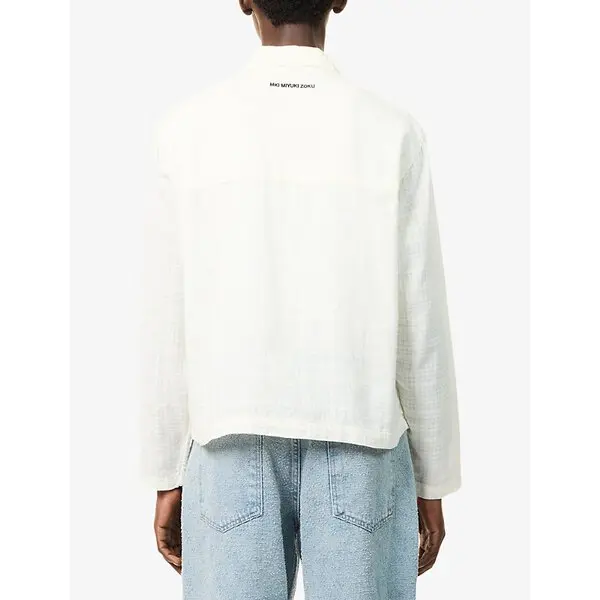 MKI MIYUKI ZOKU Rider Zip-up Cotton Shirt - Bone