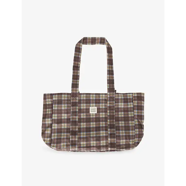 DAMSON MADDER Check Cotton-canvas Tote Bag