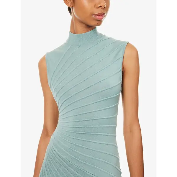 Alaïa Ray 3d Sculpt Knit-wool Midi Dress