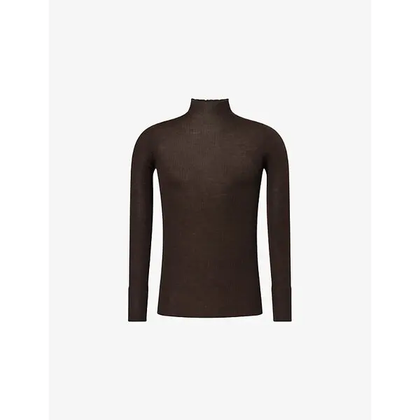 Rick Owens Turtle-neck Ribbed Knit-wool Top