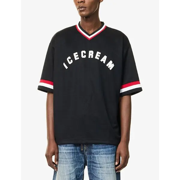 ICECREAM College Contrast-stripe Jersey Top