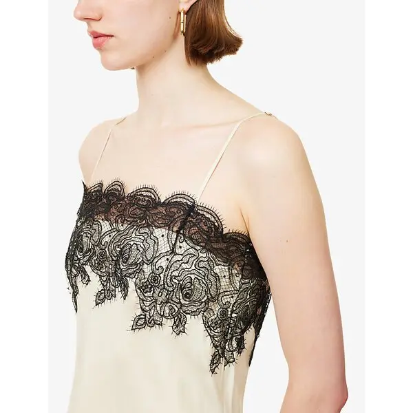 Dissh Mina Lace-trim Satin Maxi Dress
