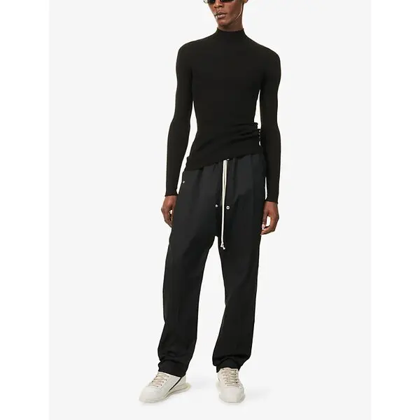 Rick Owens Turtle-neck Ribbed Knit-wool Top