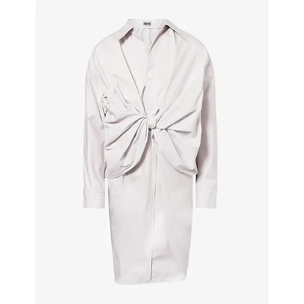 Issey Miyake Twisted Drape Cotton-blend Shirt - Grey
