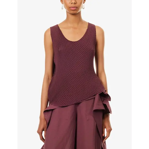 Issey Miyake June Misty Pleats Top - Purple
