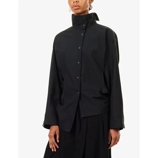 Issey Miyake Twisted Drape Cotton-blend Shirt