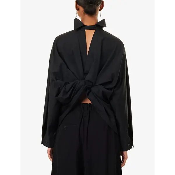 Issey Miyake Twisted Drape Cotton-blend Shirt