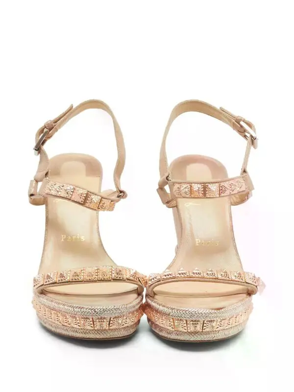 CHRISTIAN LOUBOUTIN Pyraclou Suede Wedge Sandals