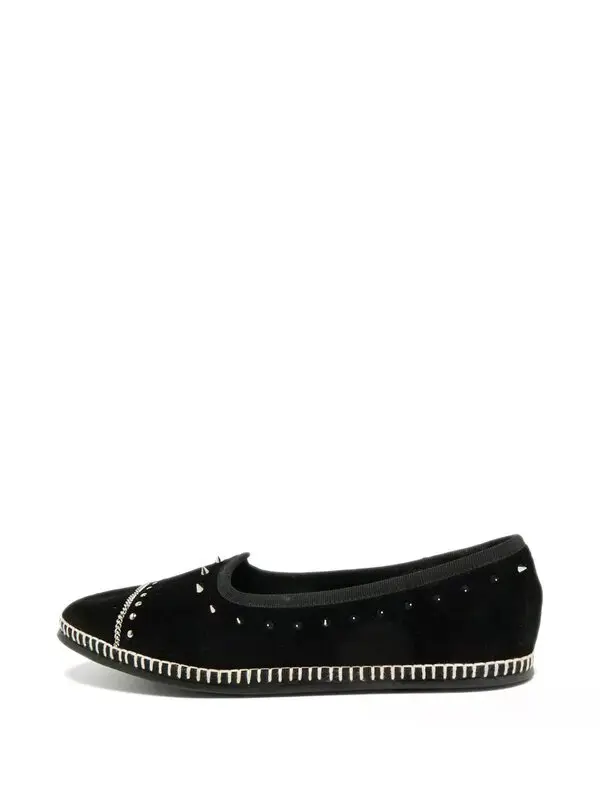 GIUSEPPE ZANOTTI Otium Studded Velvet Ballet Flats - Black